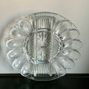 L. E. Smith Glass Co. Clear Hobnail Deviled Egg Relish Plate Pattern 567 Free Shipping - Etsy