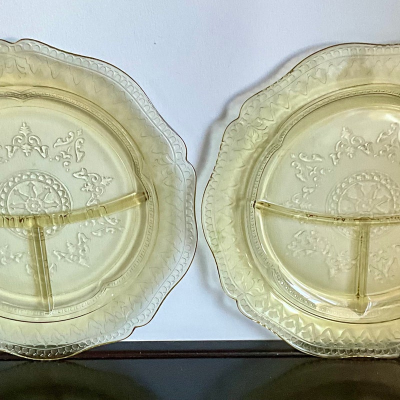 Amber Glass Plates - Etsy