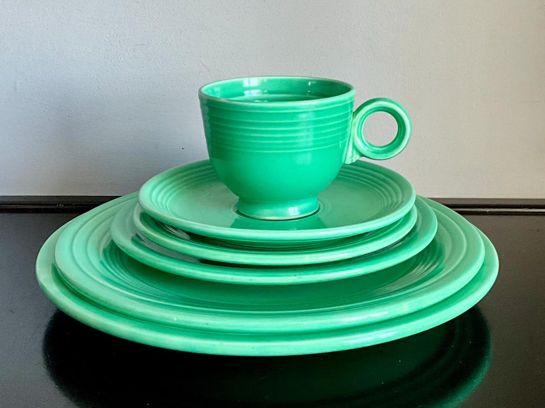 Vintage Green Fiestaware 6-piece Set: Dinnerware Collection - Etsy
