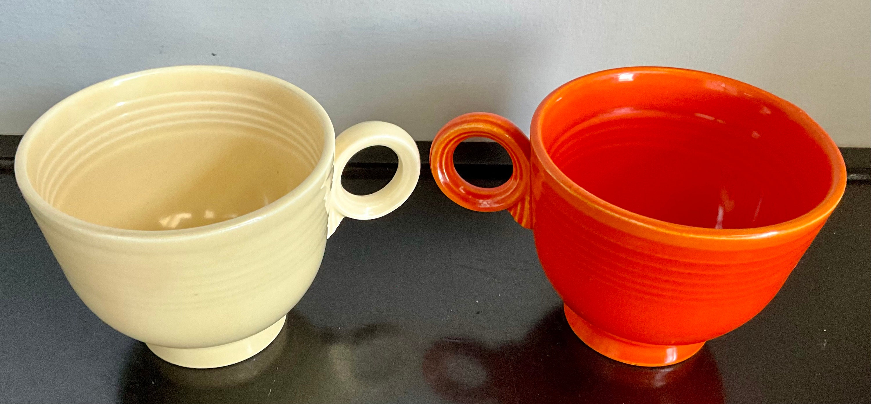 Vintage Fiestaware Flat-bottom Cup & Saucer Set: 1936 Original, All 5 ...