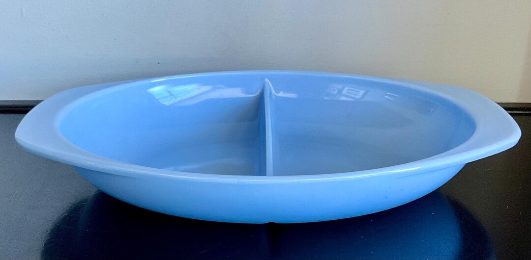 Vintage Pyrex Bluebell Delphi Blue Cinderella Divided Serving Dish - Etsy