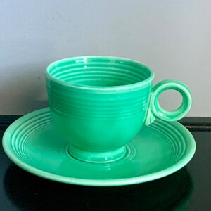 Rare Vintage Original Green Fiestaware Flat-bottom Cup & Matching ...