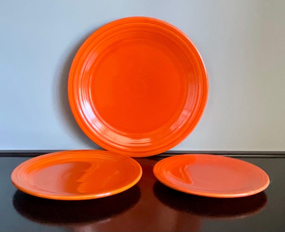 Vintage Radioactive Red Fiestaware Plate Set – Lunch, Salad, Bread - Etsy