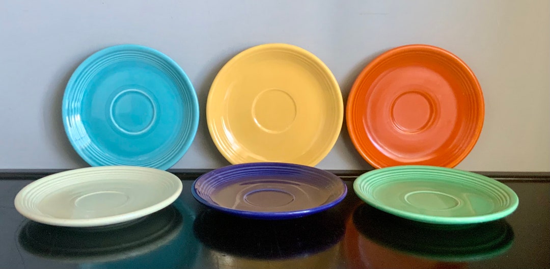 Set of 6 Vintage Original Fiestaware Saucers — All 6 Original Colors ...