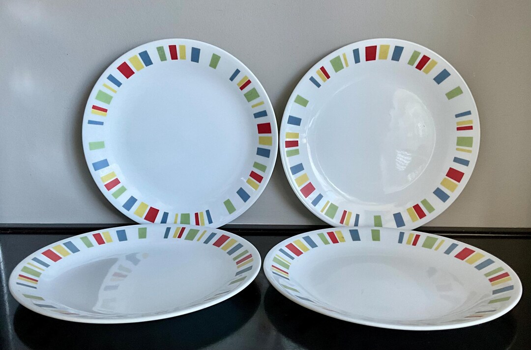 Set of 4 Corelle Memphis Luncheon Plates Free Shipping - Etsy