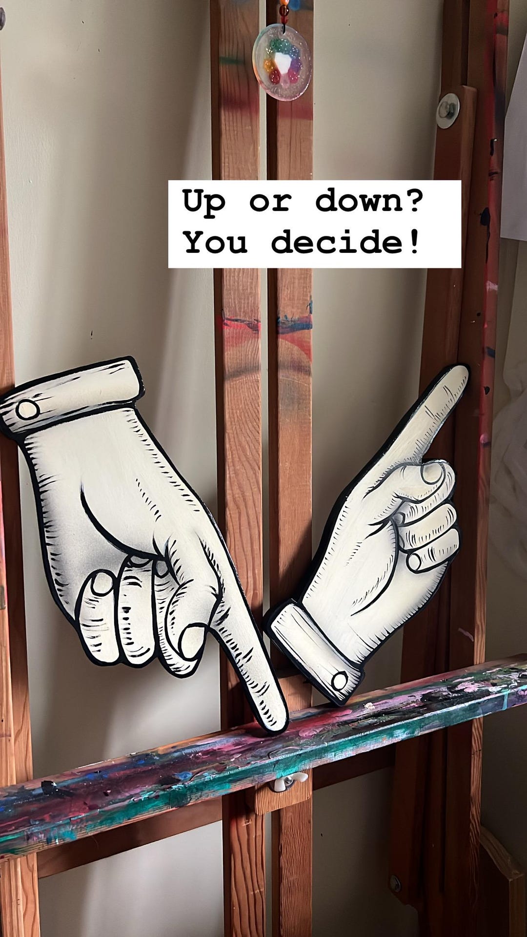 Vintage Style Pointing Hand Sign-hand Painted - Etsy