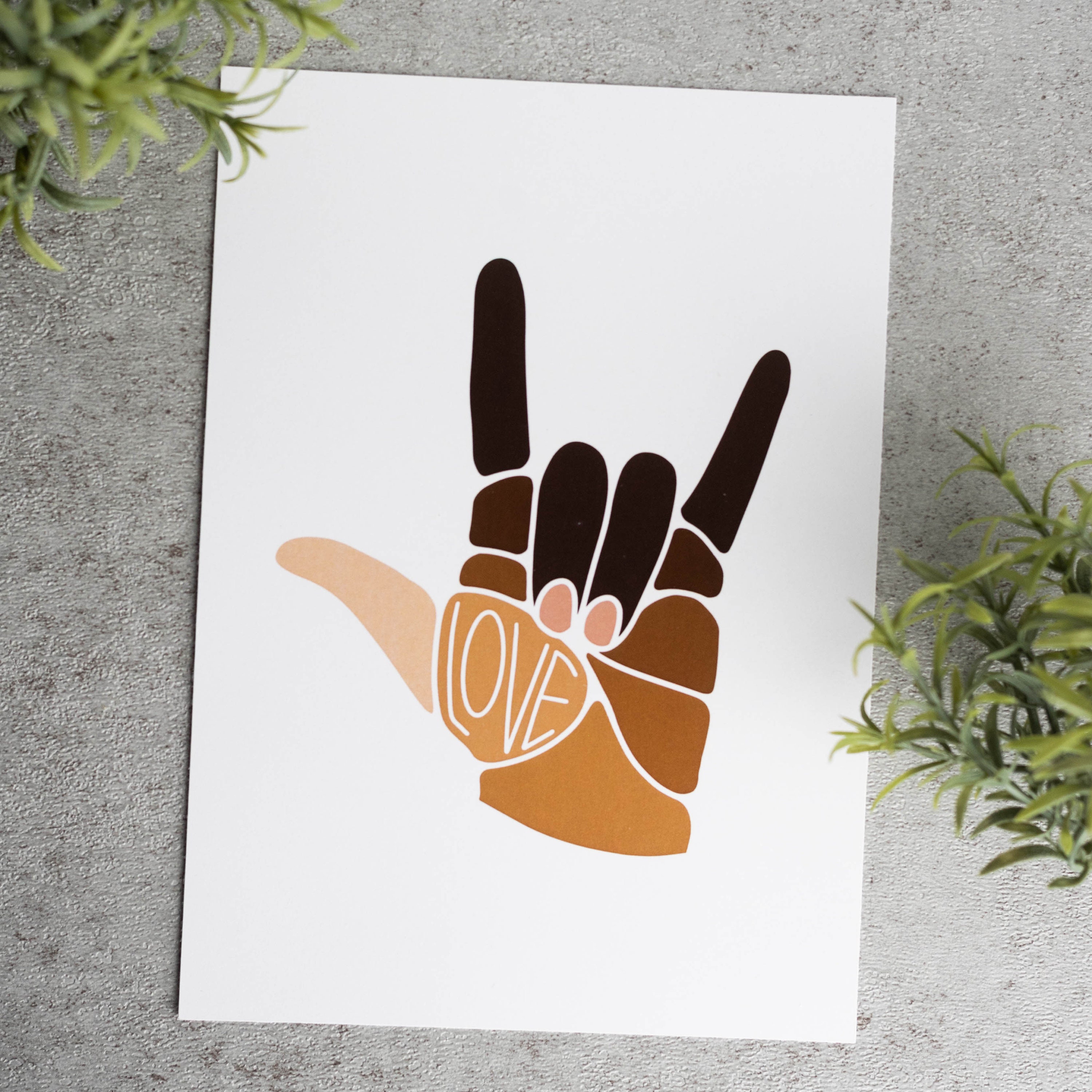 Love One Another Art Print American Sign Language 8x10 o 5x7 | Etsy