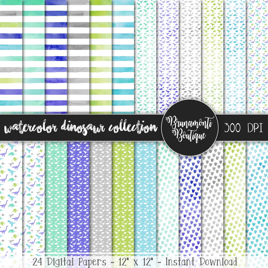 Dinosaur Decor Dinosaur Paper Dinosaur Party Digital Scrapbook Paper ...