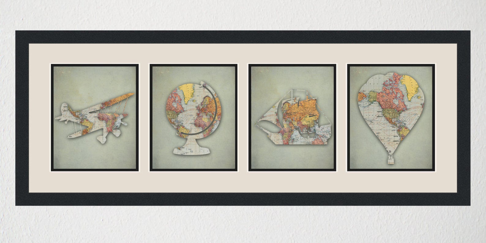 Vintage Style Map Travel Theme Prints Printable | Etsy