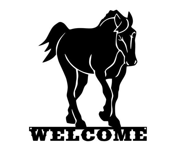 Welcome Horse Standing Detailed | Etsy