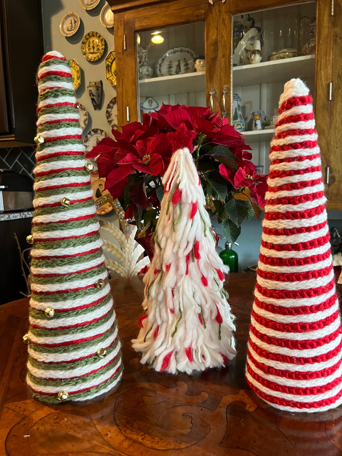 Yarn Table Top Christmas Tree Decor, Christmas Decoration, Table Top ...
