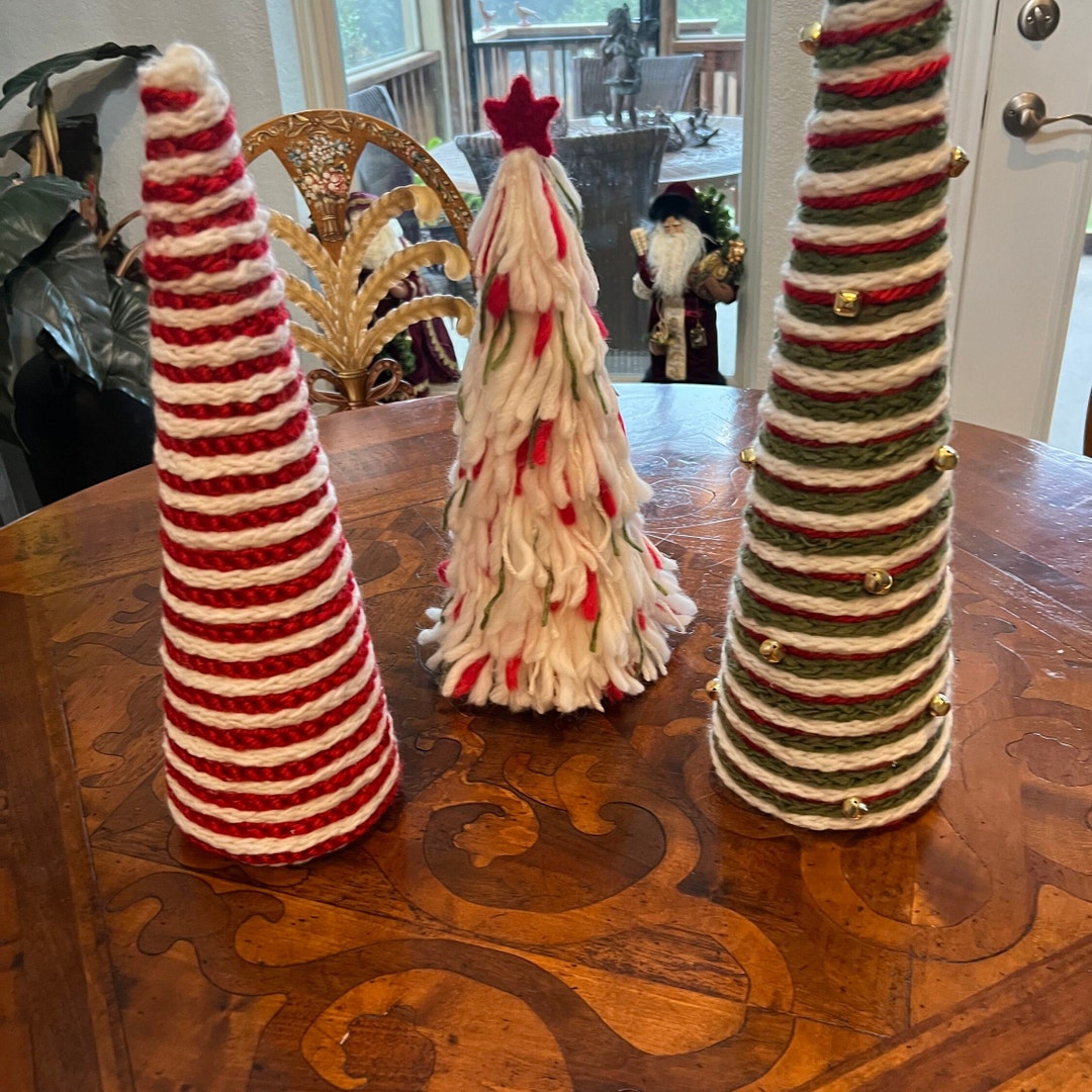 Yarn Table Top Christmas Tree Decor, Christmas Decoration, Table Top ...