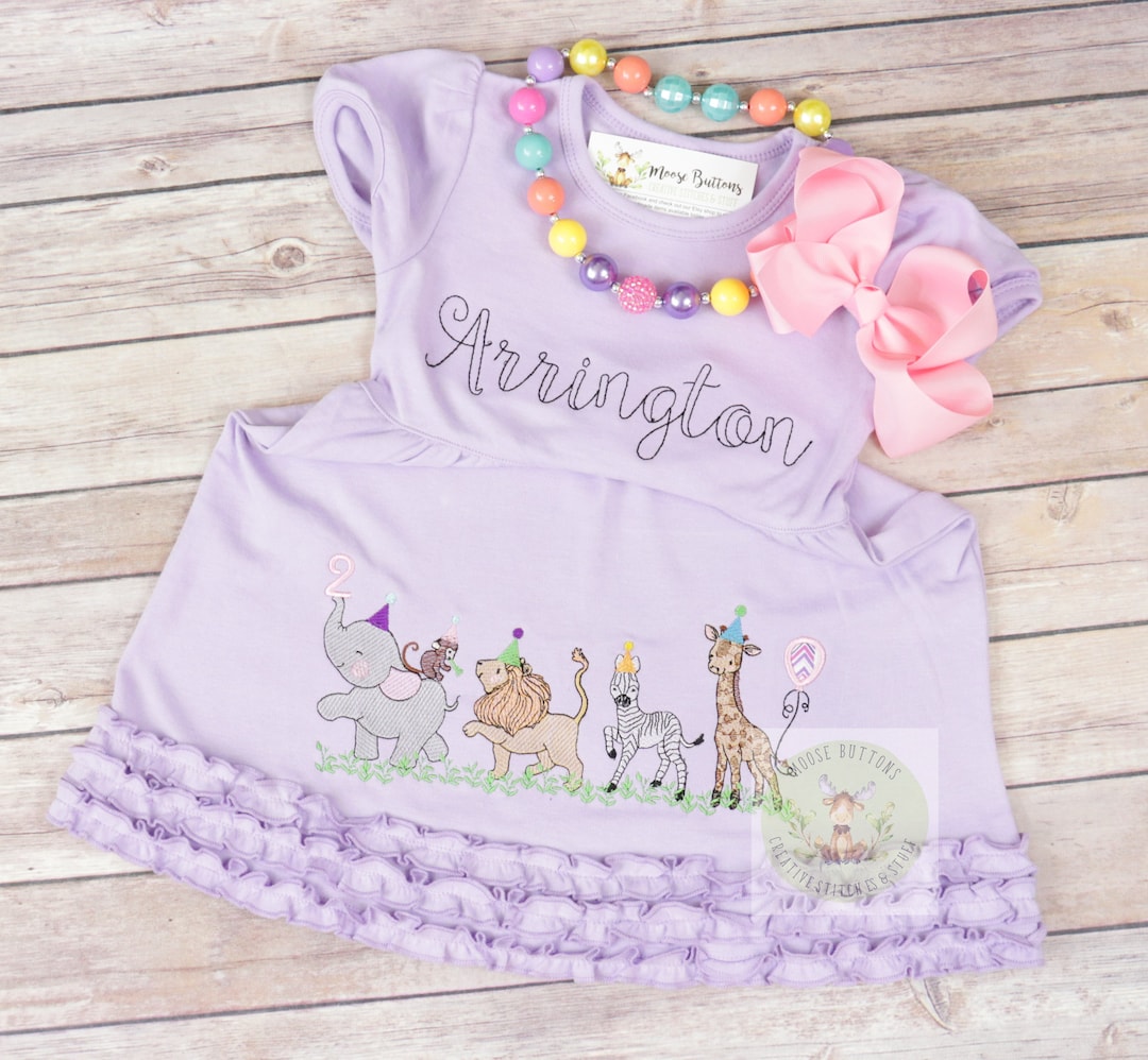 Party Animal Birthday Dress, Girls Birthday, Animal Birthday, Zoo ...
