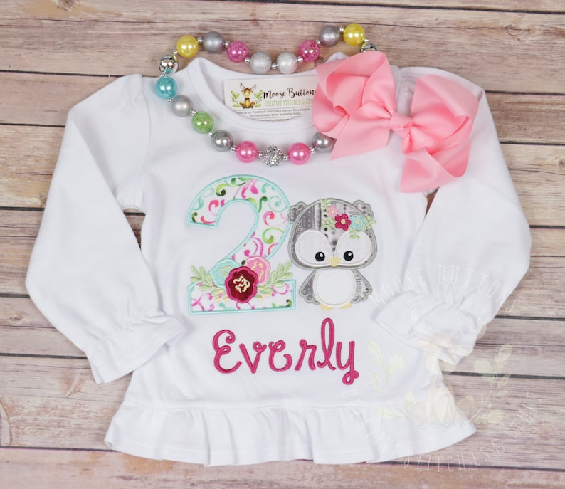 Girls Owl Birthday Shirt Owl Birthday Owl Birthday Girl - Etsy