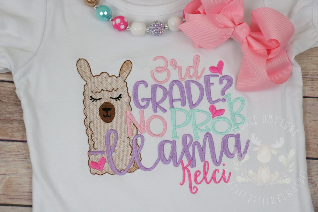 Girls Back to School Shirt, Llama School Shirt, 3rd Grade, School Shirt ...