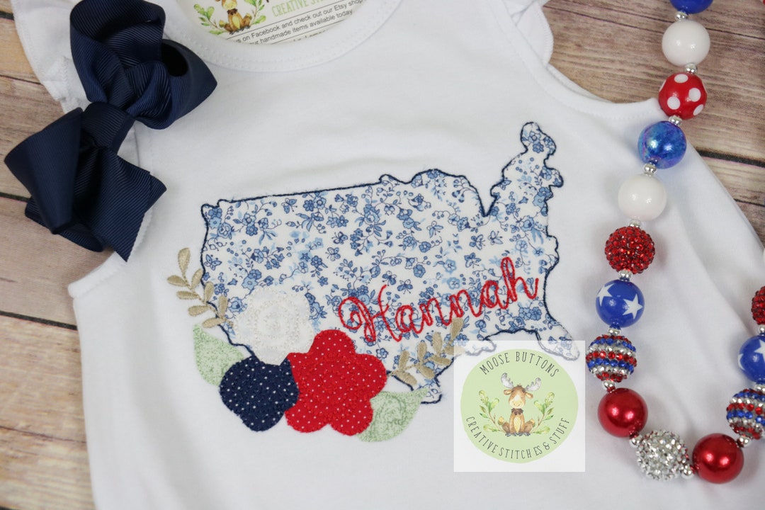 Girls 4th of July Outfit, 4th of July Shirt, American Flag Shirt, Girls ...