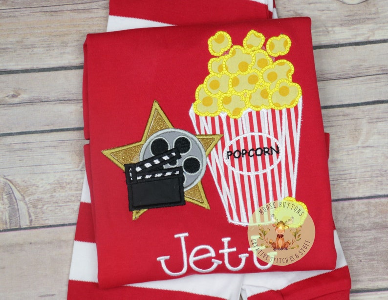 Movie Night Pajamas Popcorn Pjs Movie Birthday Night Pjs - Etsy