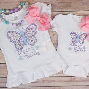 Girls Butterfly Shirt, Sister Shirt, Butterfly Outfit, Summer Shirt ...