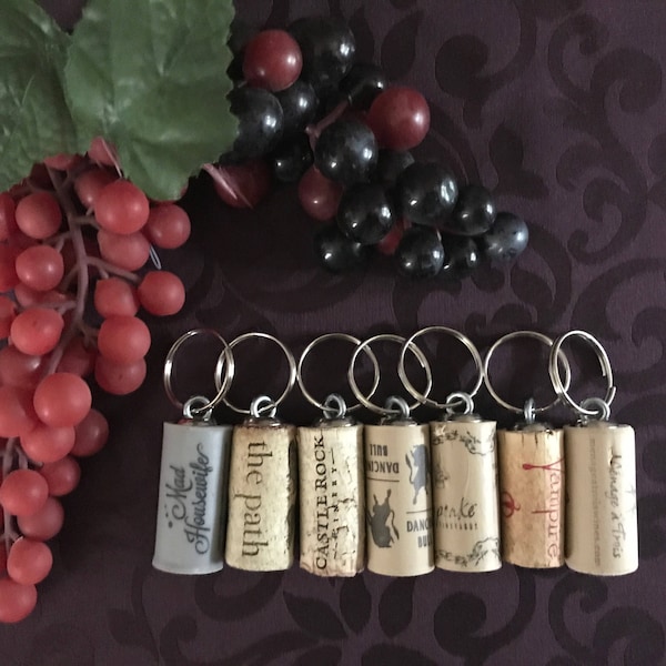 Wine Cork Keychain - Etsy