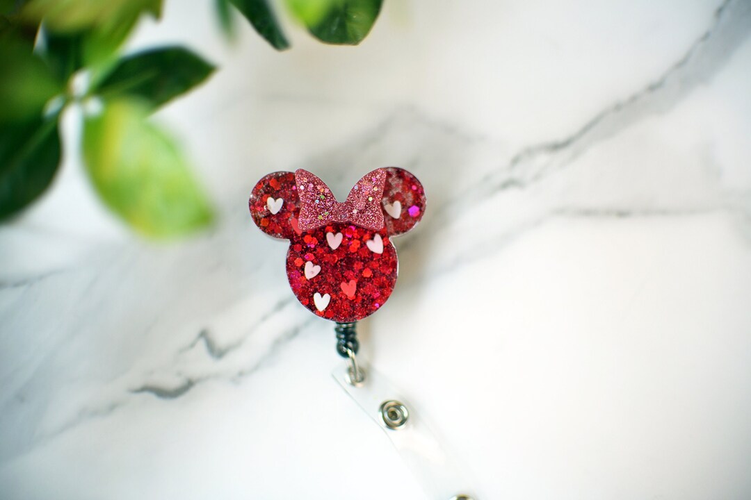 Minnie Mouse Sparkly Valentines Day Badge Reels - Etsy
