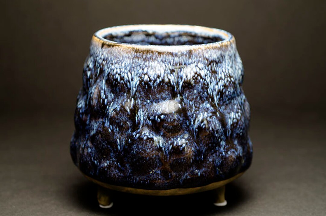 Cerulean Footed Planter Ceramic Plant Pot, Footed/legs, Rich Blue ...