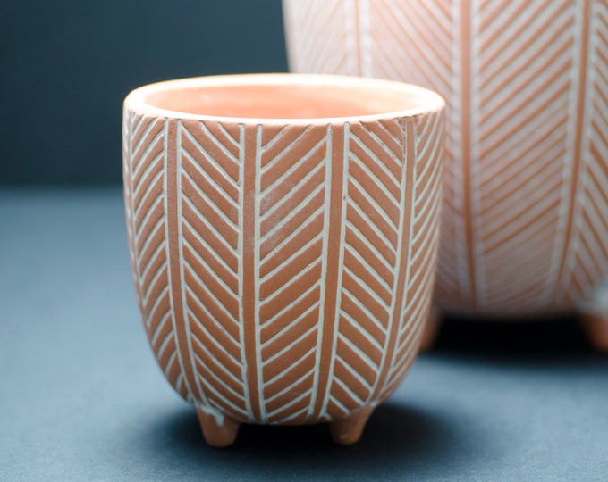 Chevron Footed Planter - Terra Cotta | Plant Pot, With Feet, Legs ...