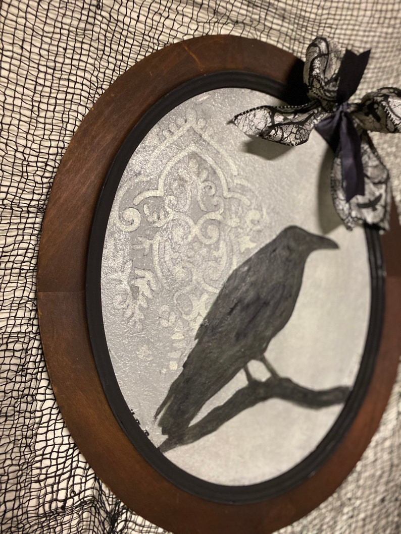 Raven Picture in Vintage Frame - Etsy