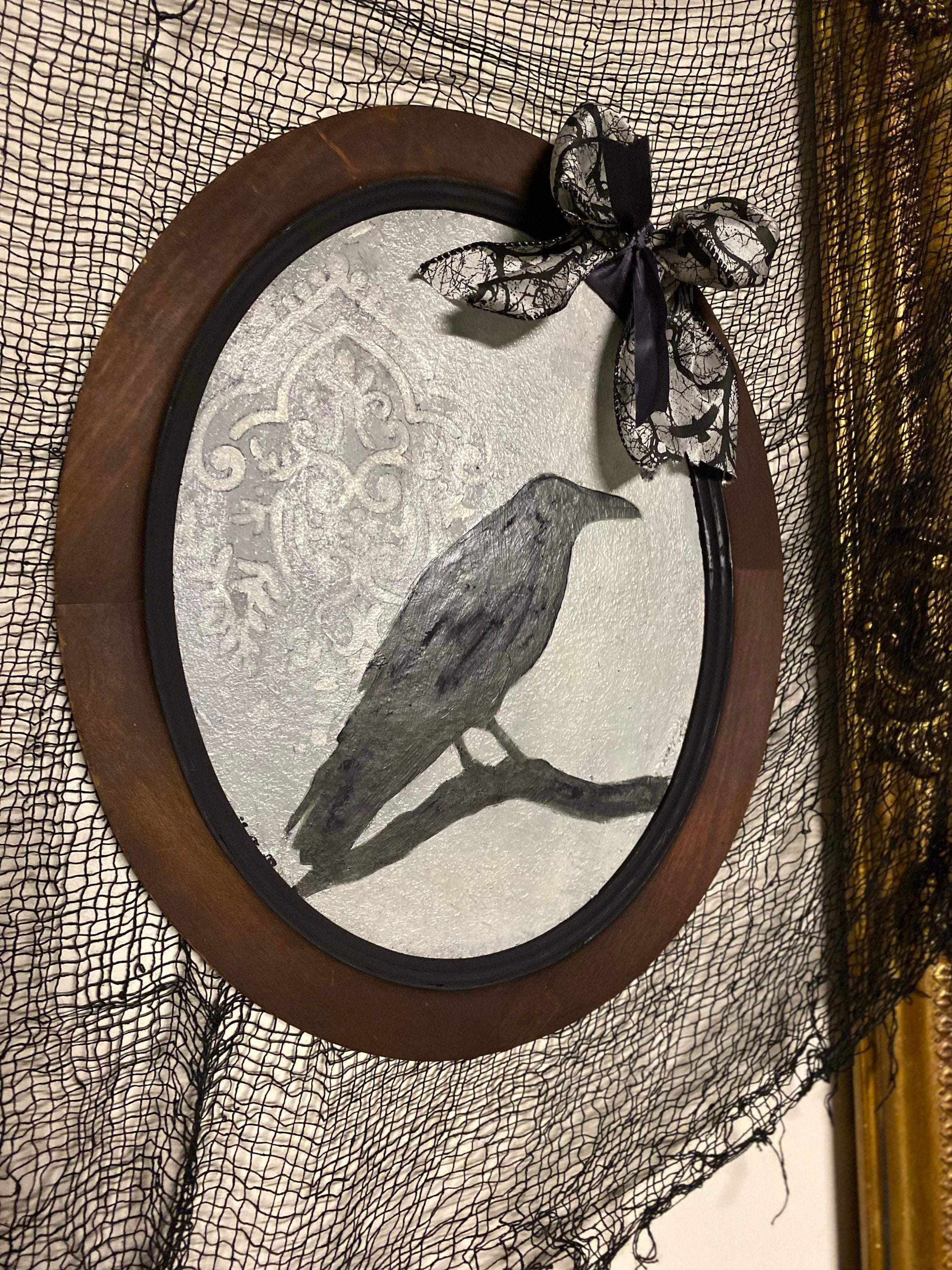 Raven Picture in Vintage Frame - Etsy