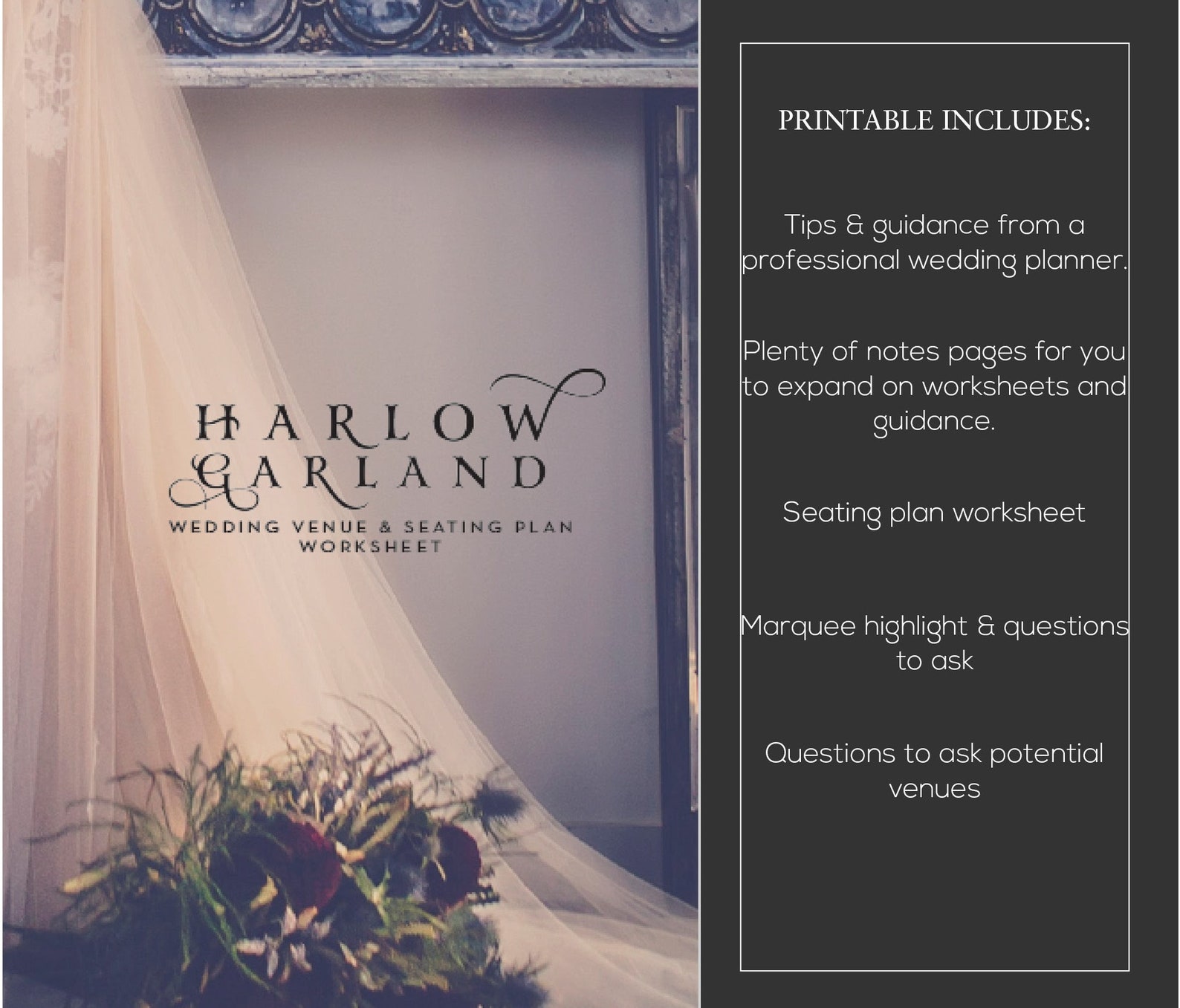 Wedding Venue and Seating Plan Worksheet - Etsy