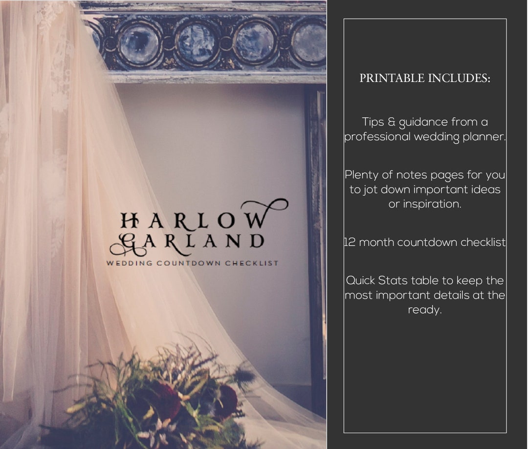 Ultimate Wedding Countdown Checklist Printable - Etsy