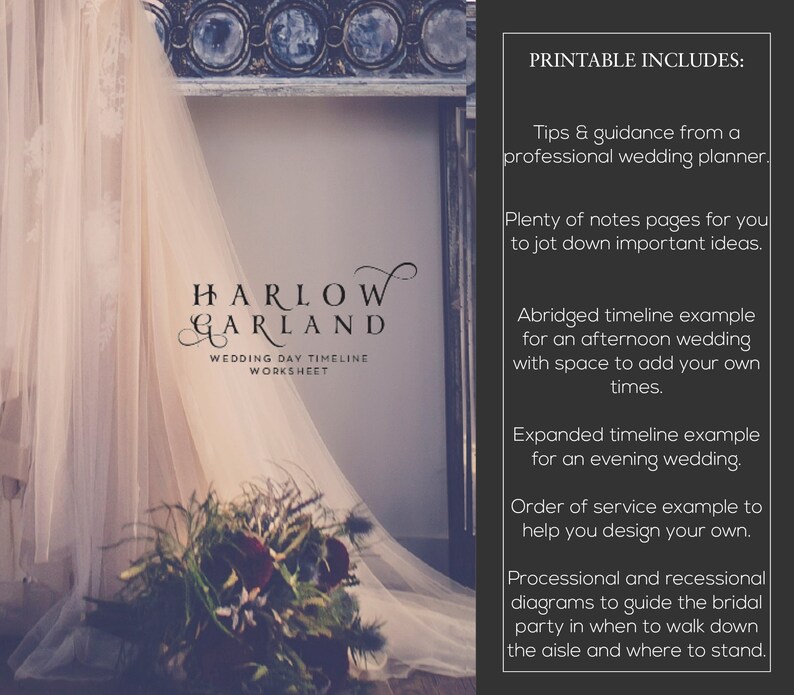 Wedding Day Timeline Printable - Etsy