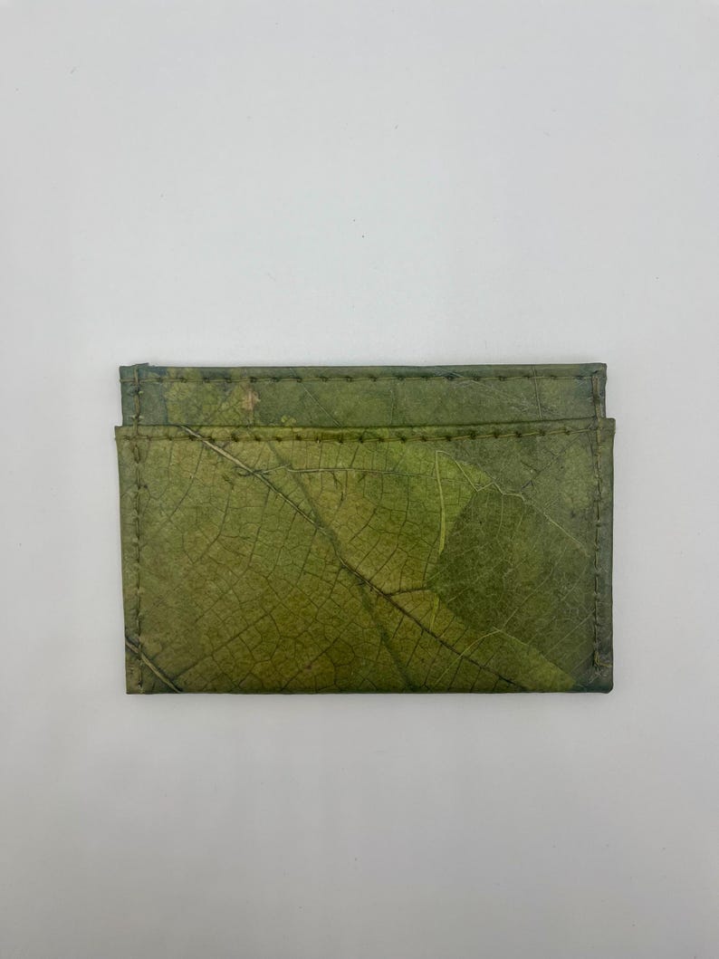Leaf Leather Slim Wallet | Card Holder | Handmade | Animal Friendly ...