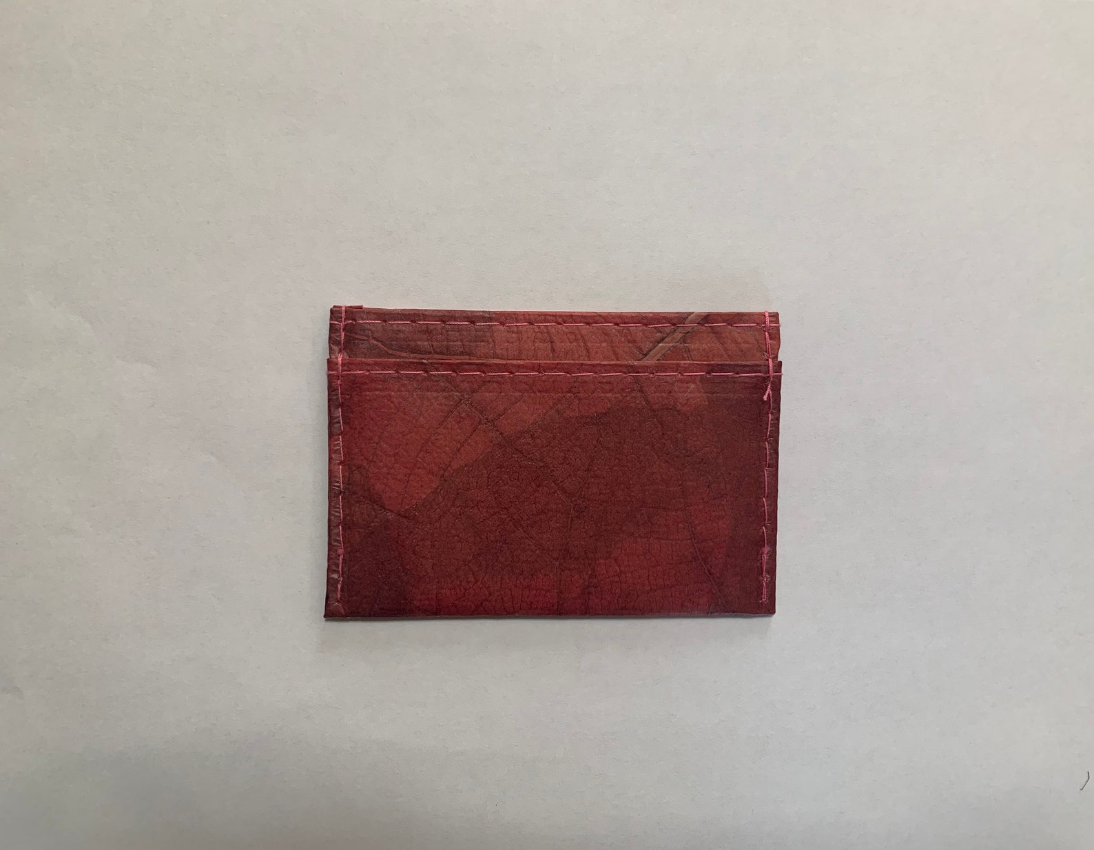 Leaf Leather Slim Wallet Card Holder Handmade Animal Friendly Vegan ...