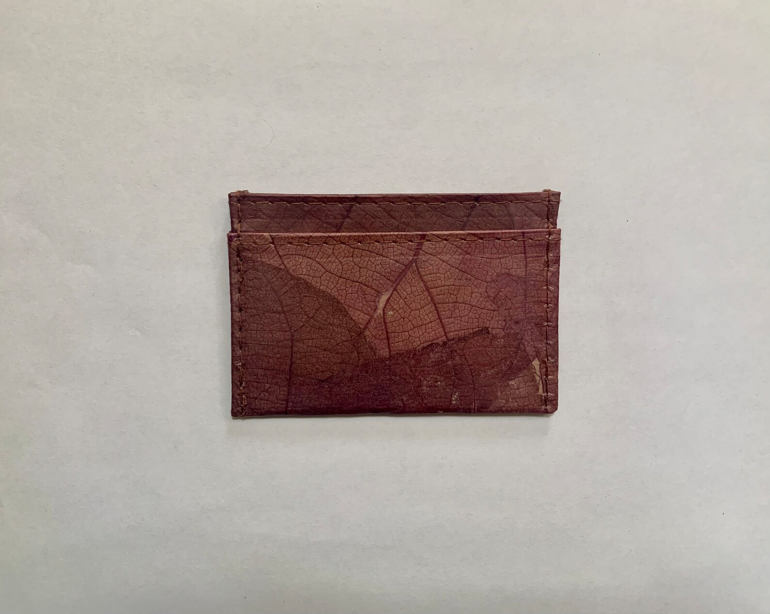 Leaf Leather Slim Wallet Card Holder Handmade Animal Friendly Vegan ...