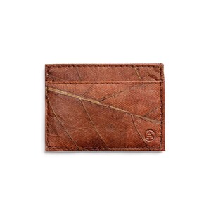Leaf Leather Slim Wallet Card Holder Handmade Animal Friendly Vegan ...