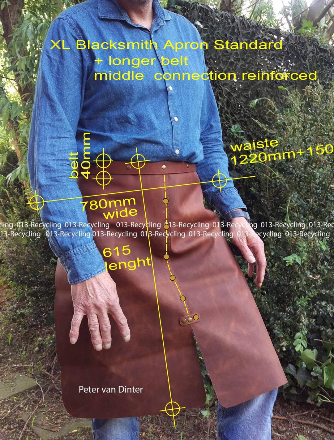 XL Blacksmith Leather Apron_smids / Smid Lederen Schort_half Apron for ...
