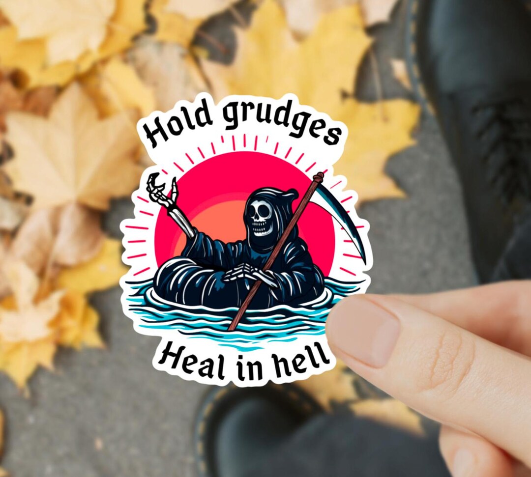 Heal in Hell Waterproof Sticker: Witchy Grim Reaper Vinyl Decal - Etsy
