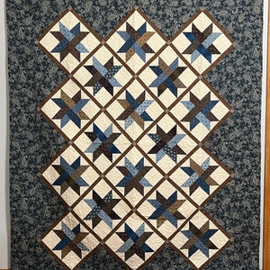Dusty Blue and Brown Quilt - Etsy
