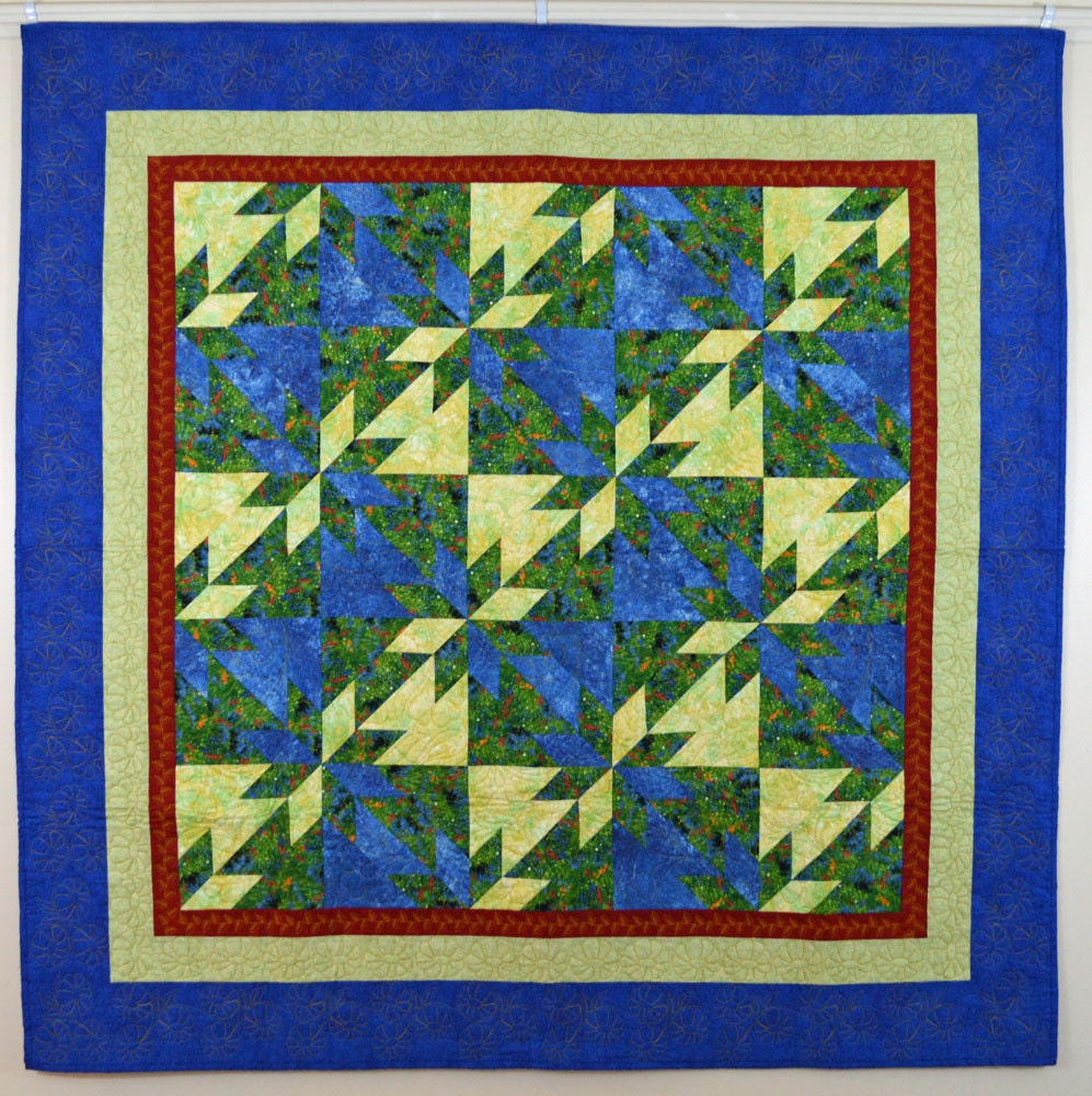 Blue, Green and Yellow Hunter Star Quilt - Etsy