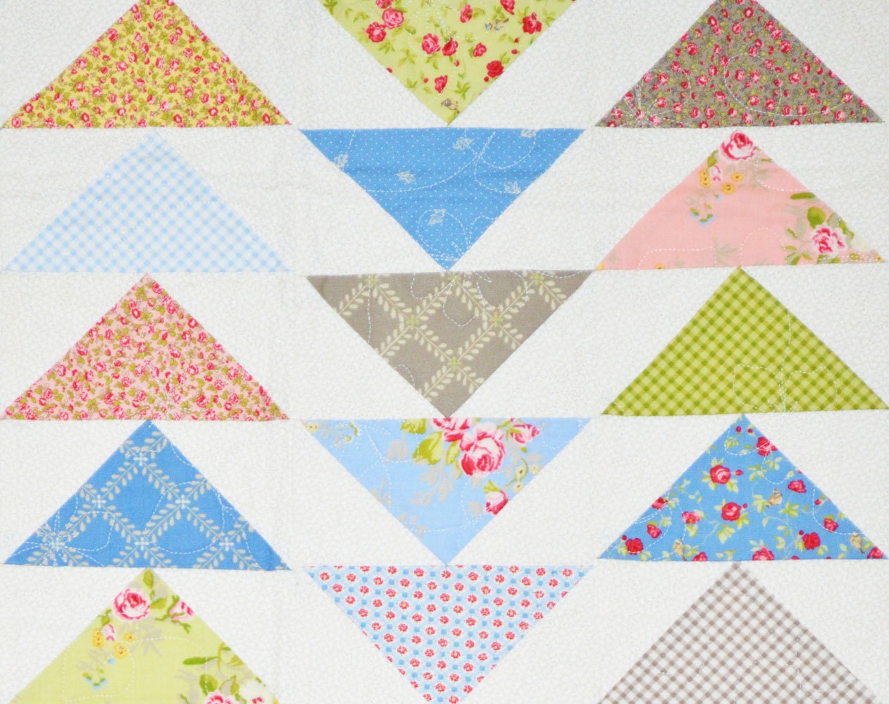 Pastel Flying Geese Triangles Table Square Quilt - Etsy