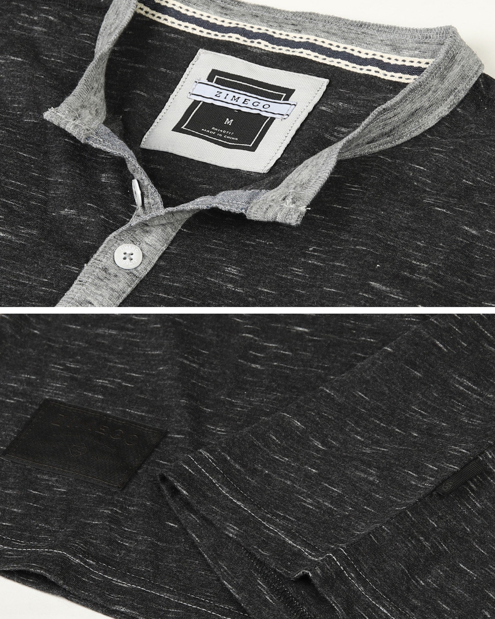 ZIMEGO Men's Short Sleeve Contrast Ringer Button Henley Casual Outfit ...