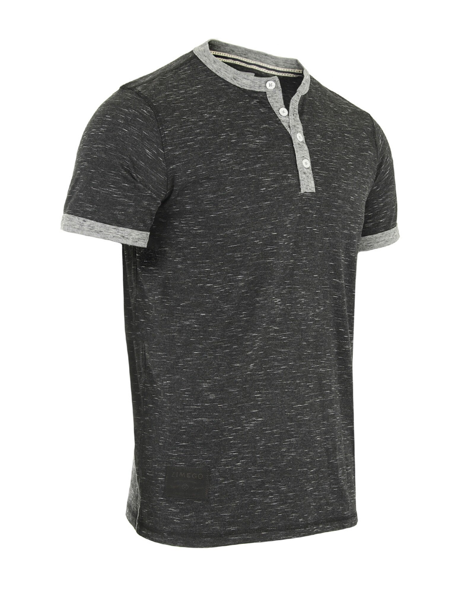 ZIMEGO Men's Short Sleeve Contrast Ringer Button Henley Casual Outfit ...