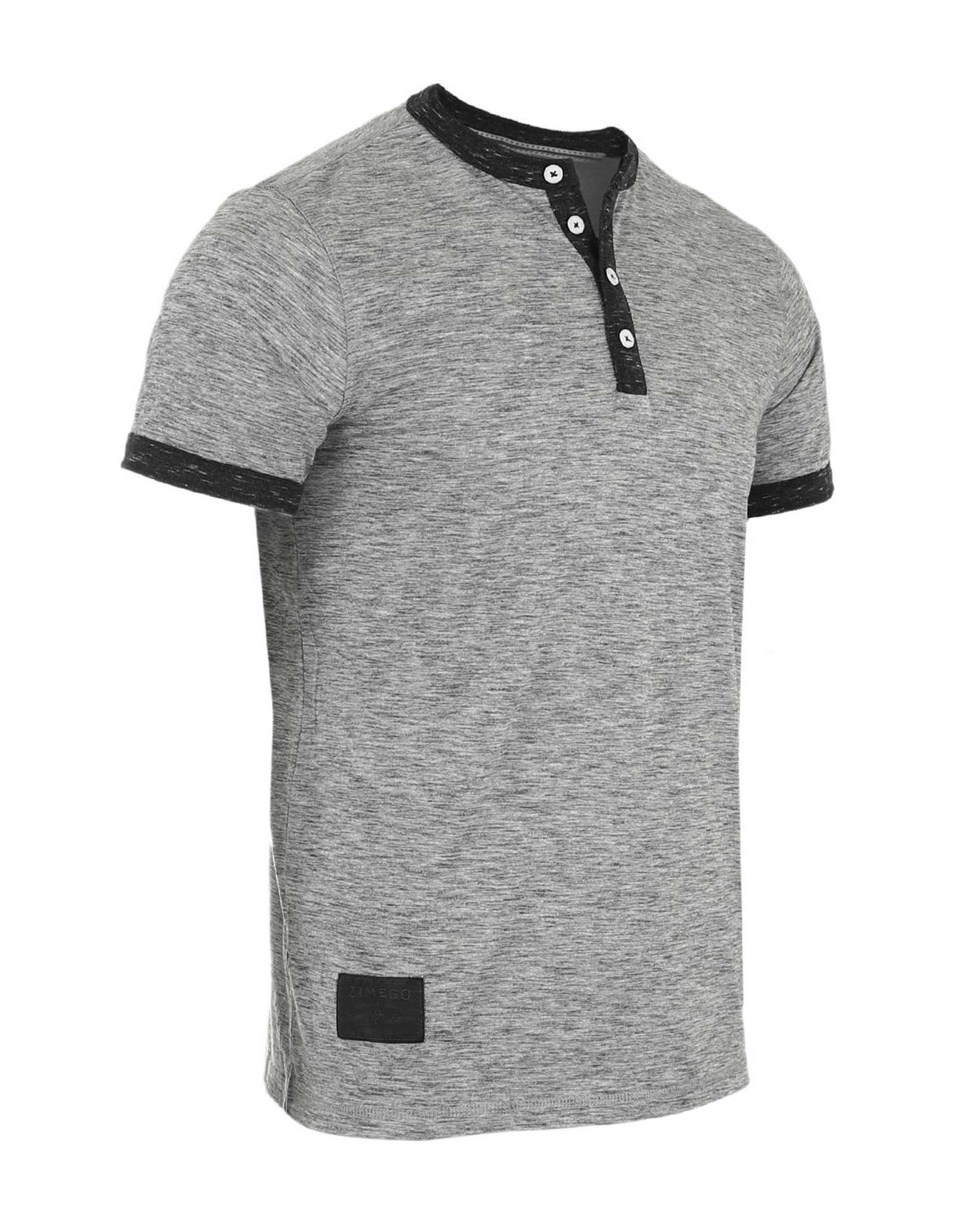 ZIMEGO Men's Short Sleeve Contrast Ringer Button Henley Casual Outfit ...