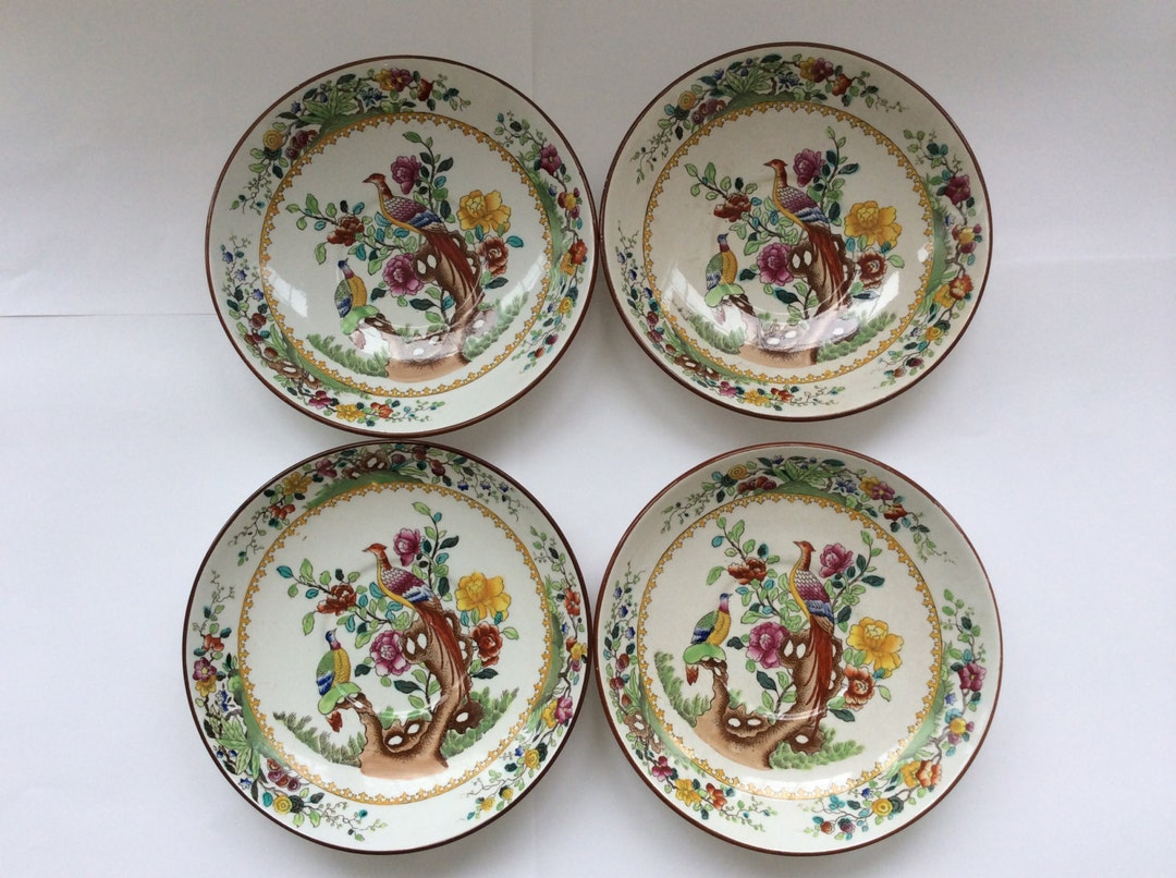 Copeland Spode Exotic Pheasant Saucer/ Dishes 4 - Etsy