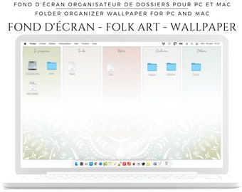 Computer Background With Boho Chic Design to Organize Folders | Etsy
