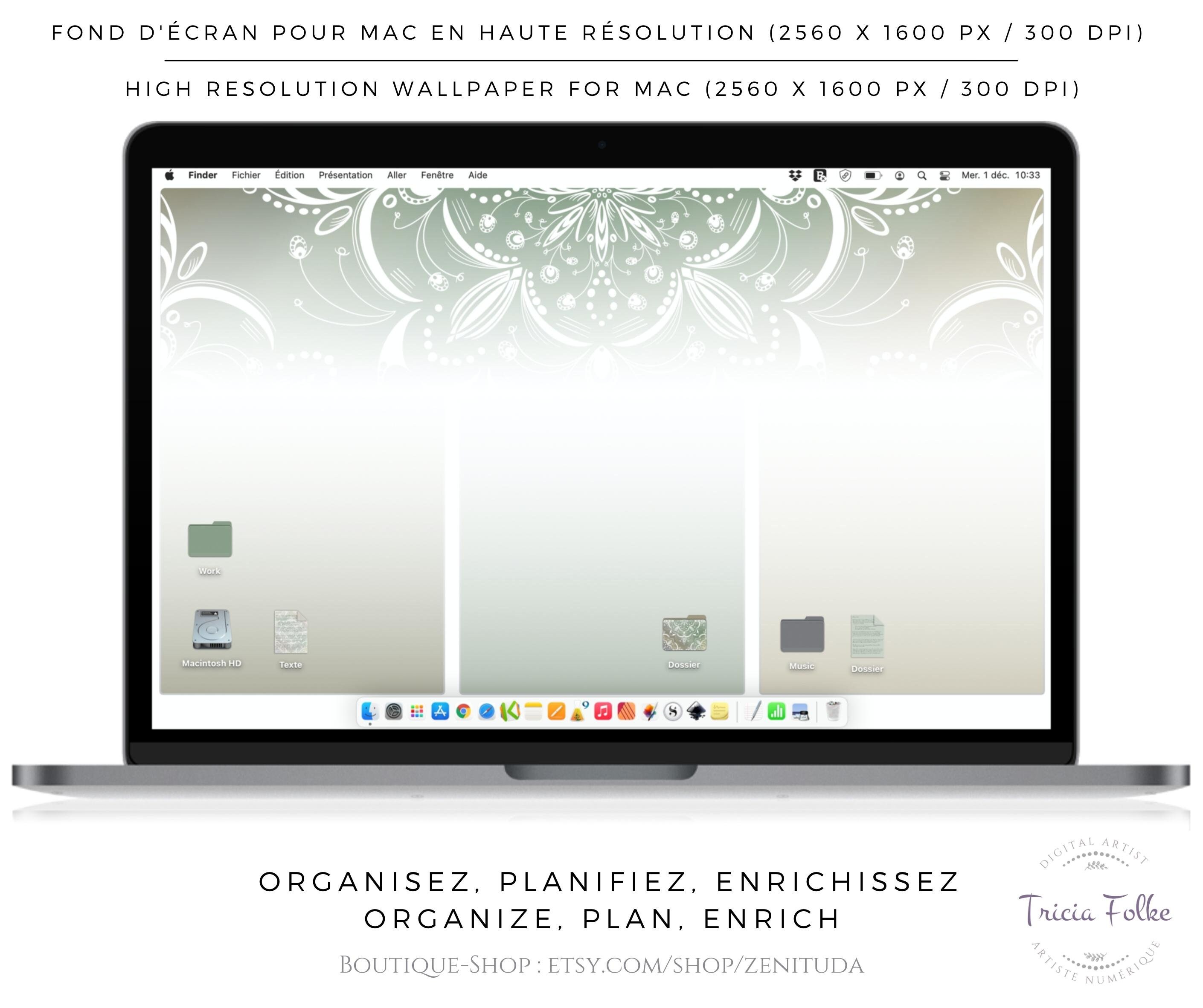5 Icons and 1 Mac Computer Background to Organize Your Desktop - Etsy