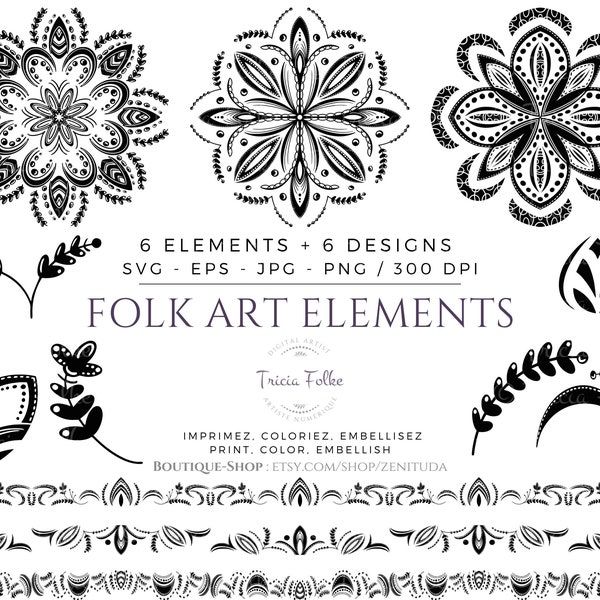 Folk Art Svg - Etsy