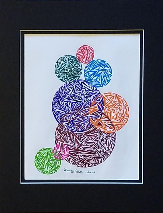 Original Modern Abstract Circle Drawing Abstract Drawing | Etsy