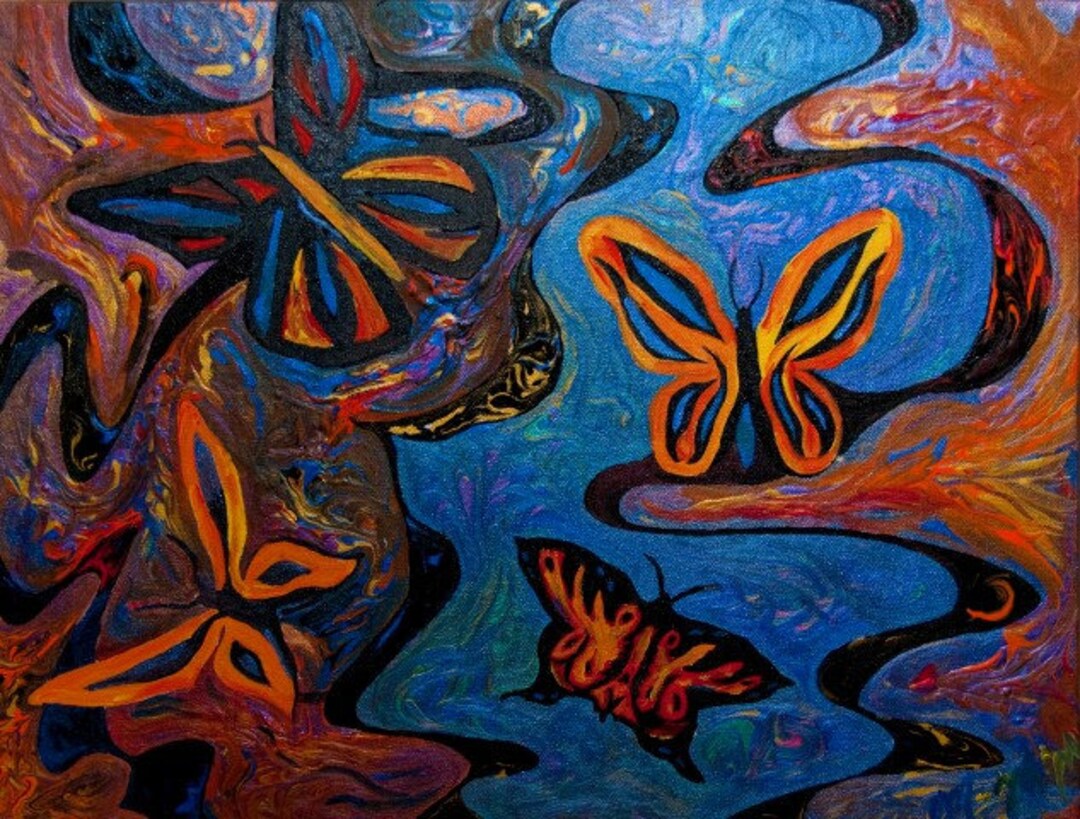 Original Modern Art Contemporary Art Butterflies Butterfly - Etsy