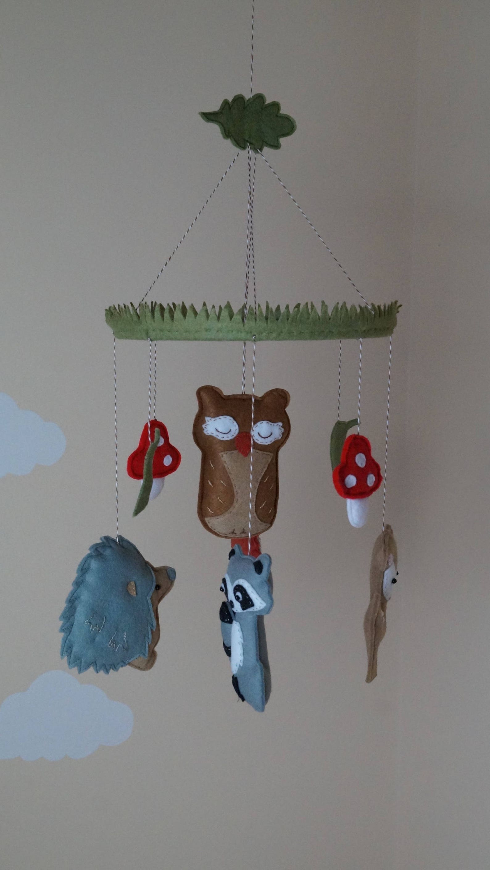 Woodland Animals Unisex Baby Mobile Made to Order - Etsy